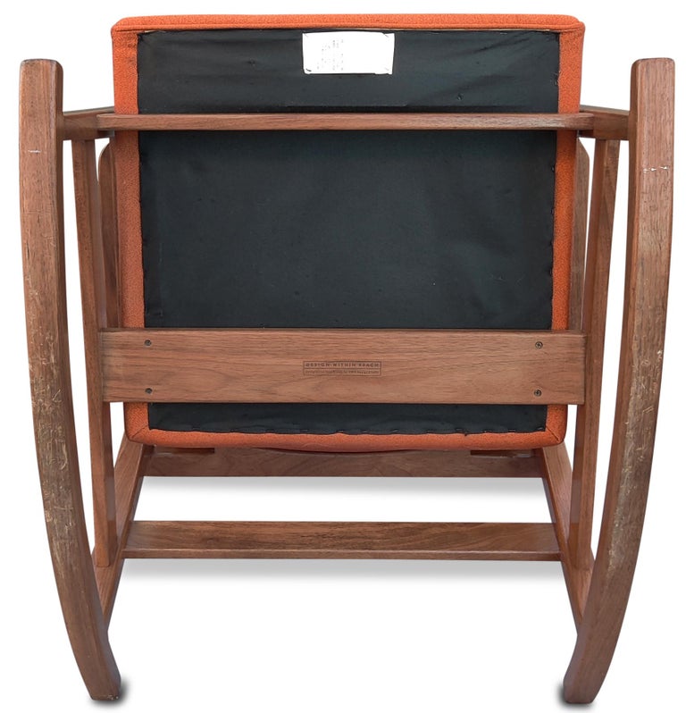 Walnut and Persimmon Ducale Wool Fabric Rocking Chair by Design within ...