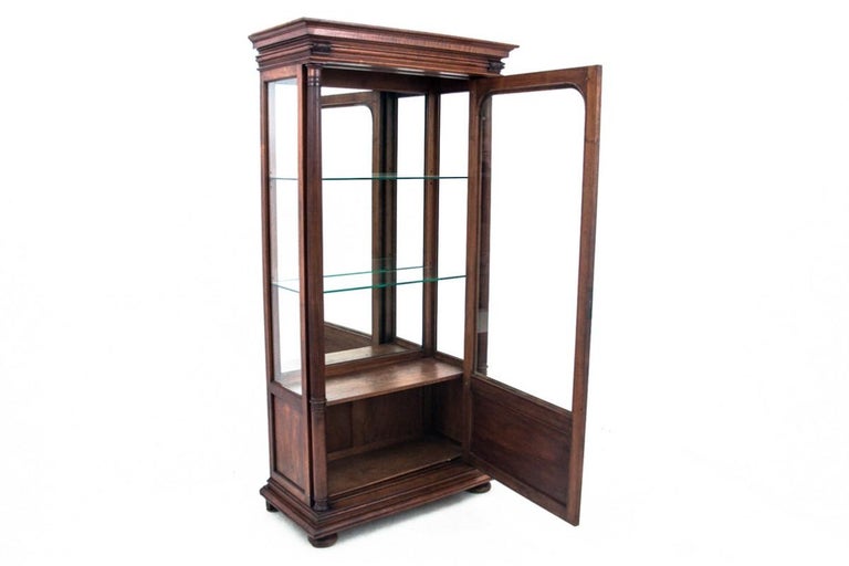 Walnut antique mirrored display case, France, around 1880. For Sale at ...
