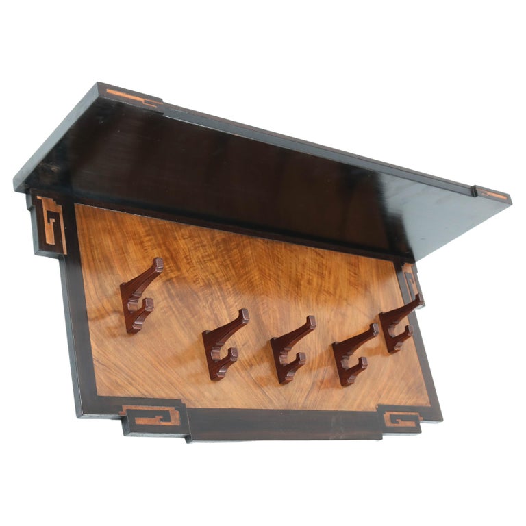 Walnut Art Deco Amsterdamse School Coat Rack at 1stDibs