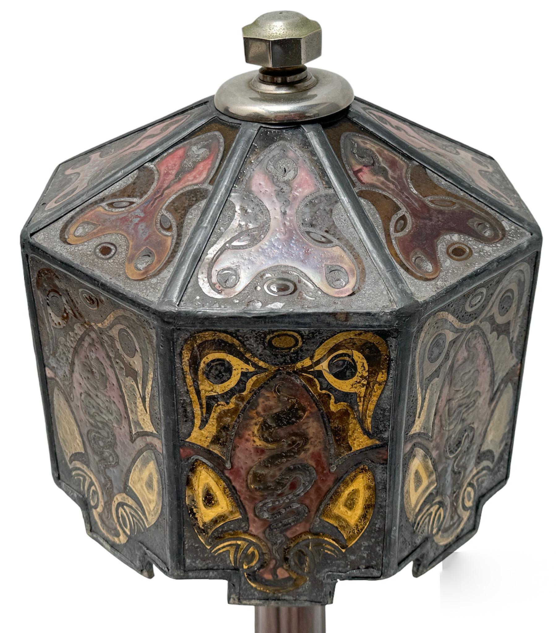 Walnut Art Deco Amsterdamse School Table Lamp by Napoleon le Grand ...