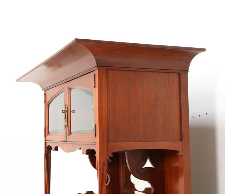 Walnut Arts and Crafts Art Nouveau Cabinet by Royal H.P. Mutters and ...