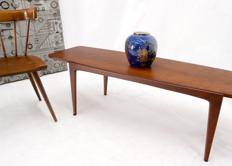 Walnut Boat Shape Mid-Century Modern Coffee Table at 1stDibs