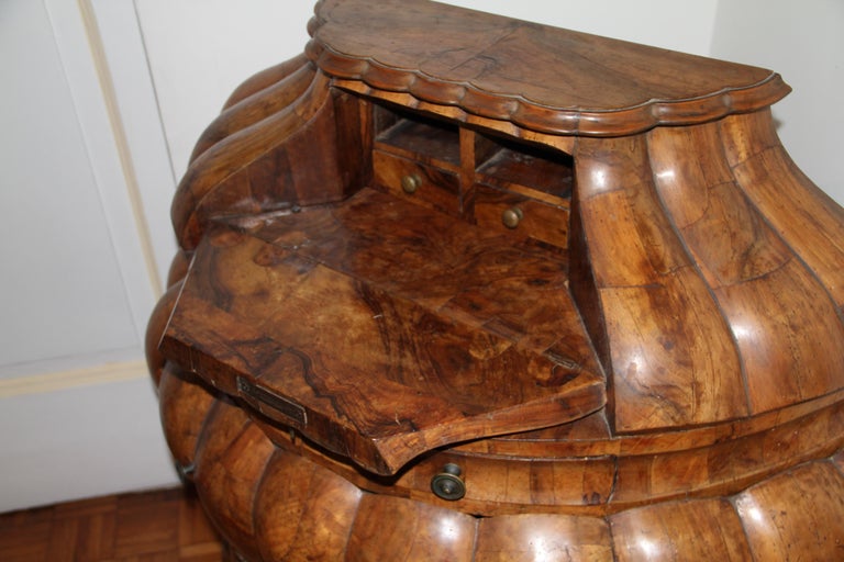 Walnut Bombé Secretaire Commode, End of the 18th Century For Sale at ...