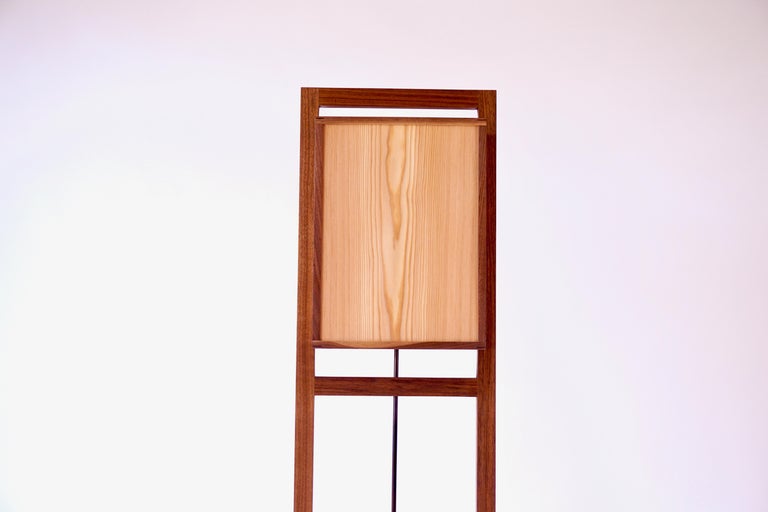 Walnut Box Lamps, Grid Style Floor Lamp - small For Sale at 1stDibs ...