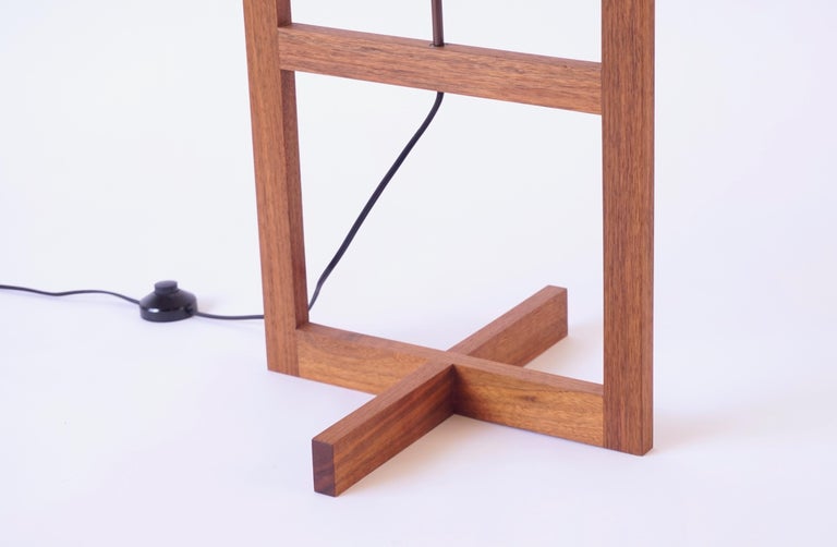 Walnut Box Lamps, Grid Style Floor Lamp - small For Sale at 1stDibs ...