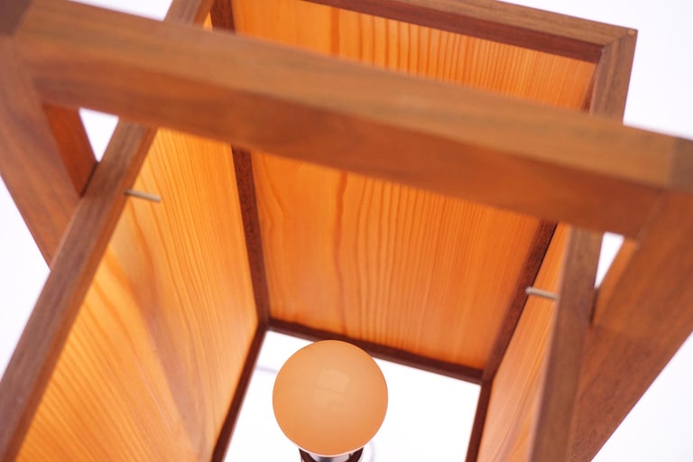 Walnut Box Lamps, Grid Style Floor Lamp - small For Sale at 1stDibs ...