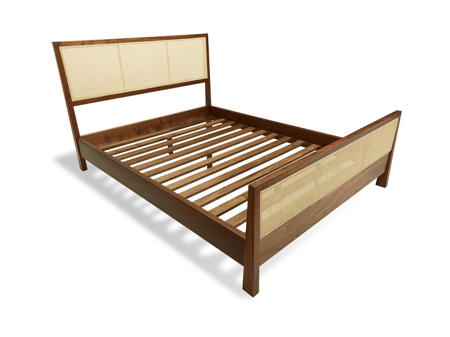 Walnut Caned Bed by Lawson-Fenning, Queen For Sale at 1stDibs