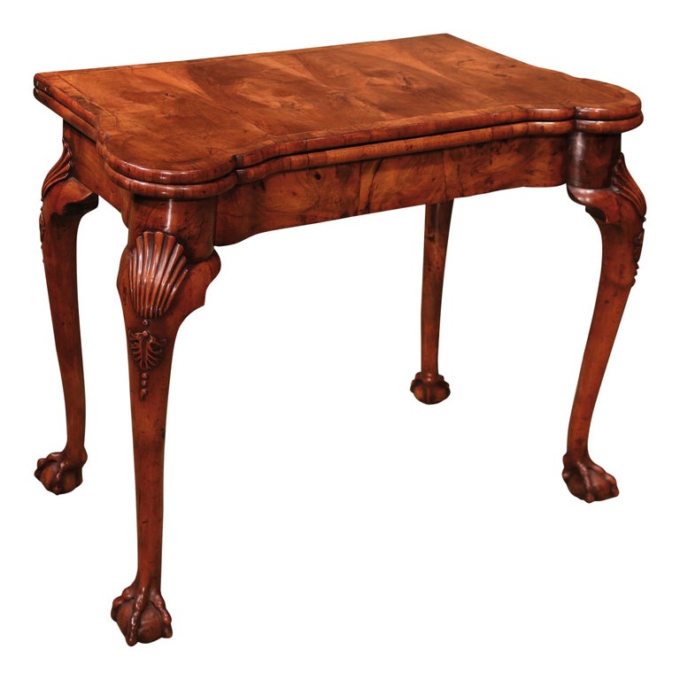 Walnut Card Table at 1stDibs