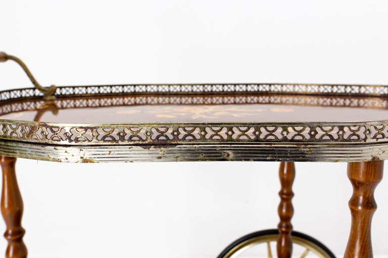 Walnut Cart Drinks Cocktail Table Trolley Louis XVI Style, France circa ...