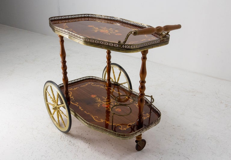 Walnut Cart Drinks Cocktail Table Trolley Louis XVI Style, France circa ...