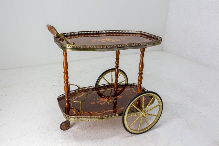 Walnut Cart Drinks Cocktail Table Trolley Louis XVI Style, France circa ...