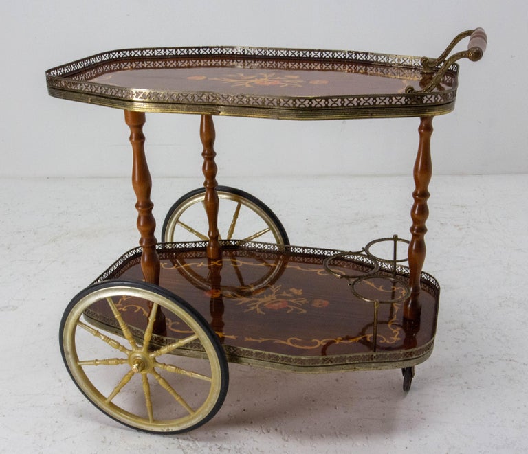 Walnut Cart Drinks Cocktail Table Trolley Louis XVI Style, France circa ...