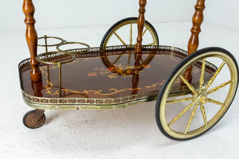 Walnut Cart Drinks Cocktail Table Trolley Louis XVI Style, France circa ...