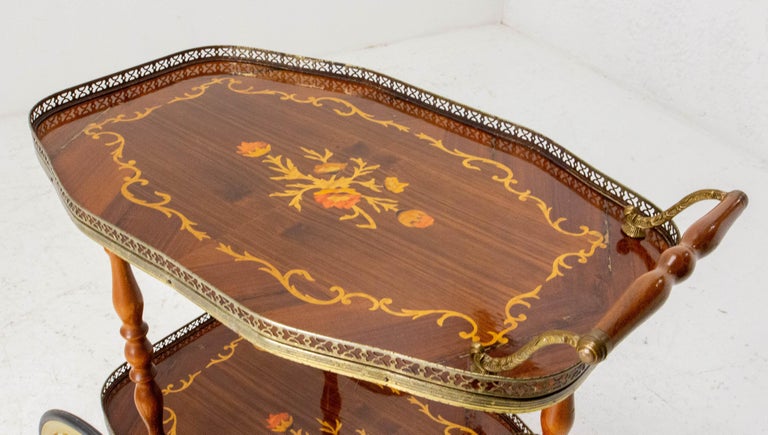 Walnut Cart Drinks Cocktail Table Trolley Louis XVI Style, France circa ...
