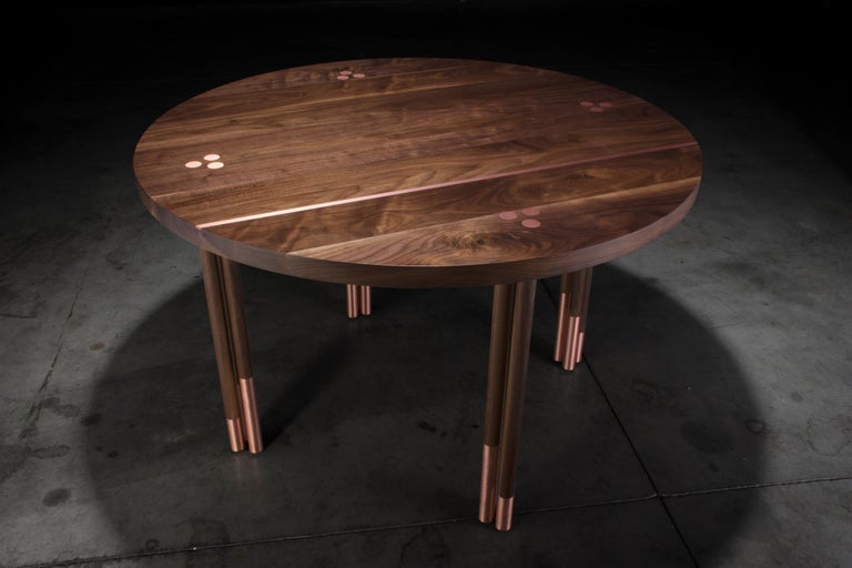 Walnut Circular Dining Table with Copper Inlay "Canfield Dining Table ...