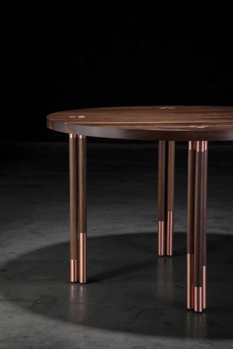 Walnut Circular Dining Table with Copper Inlay "Canfield Dining Table ...