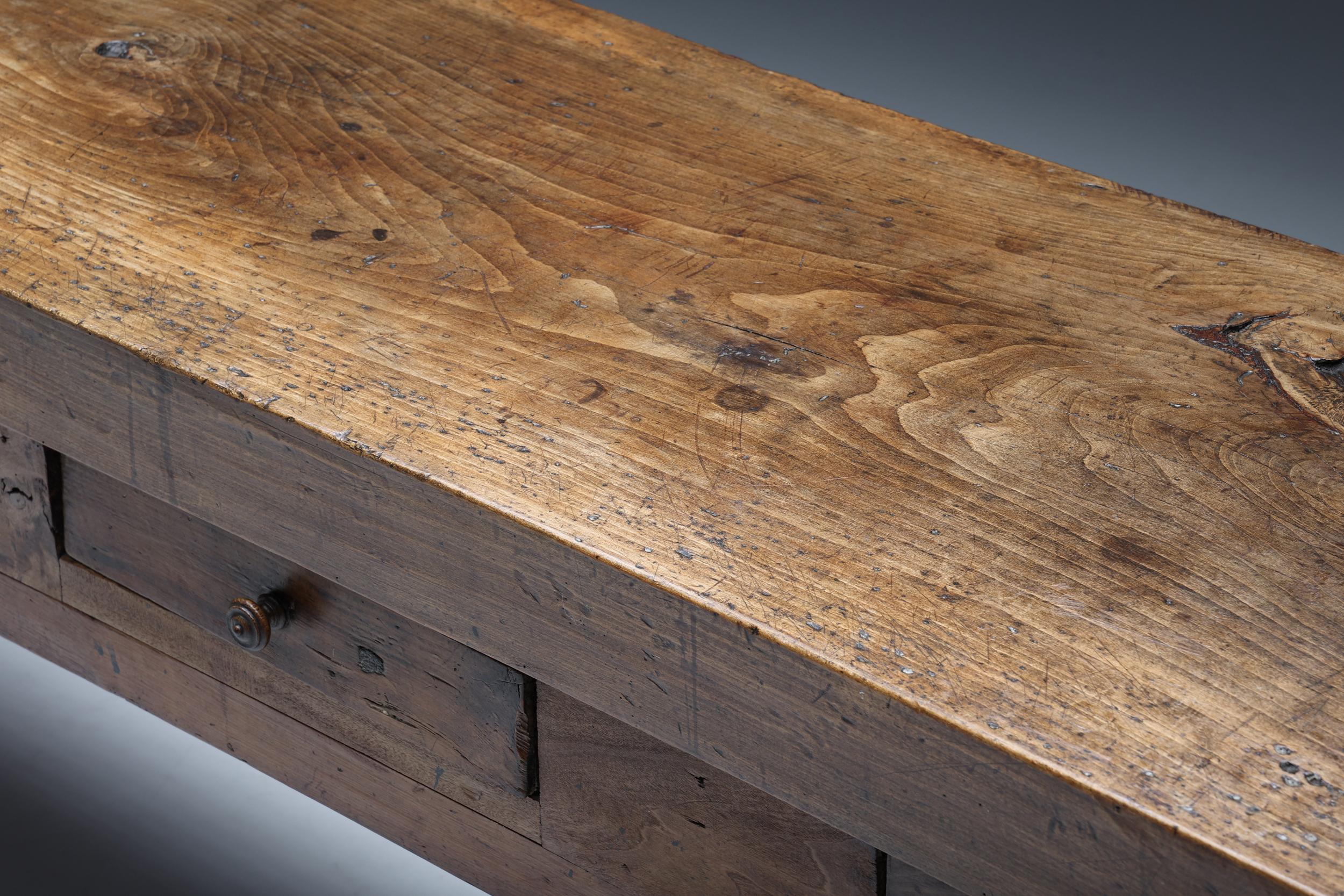Walnut Console Table with Three Drawers, 19/20th Century at 1stDibs ...