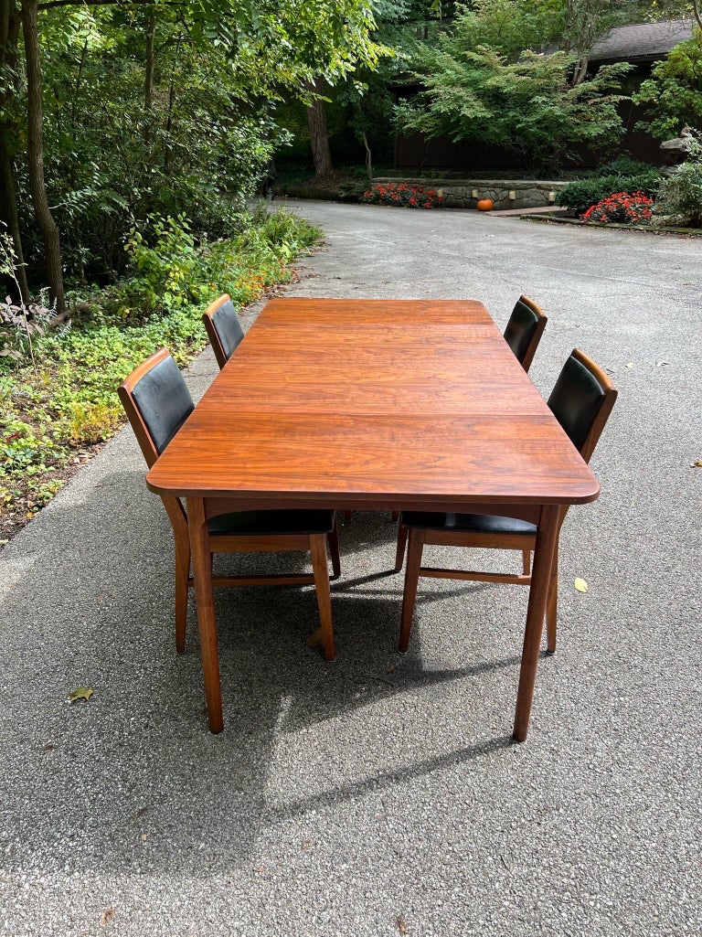 Walnut Dining Set with Four Chairs by Jack Cartwright at 1stDibs