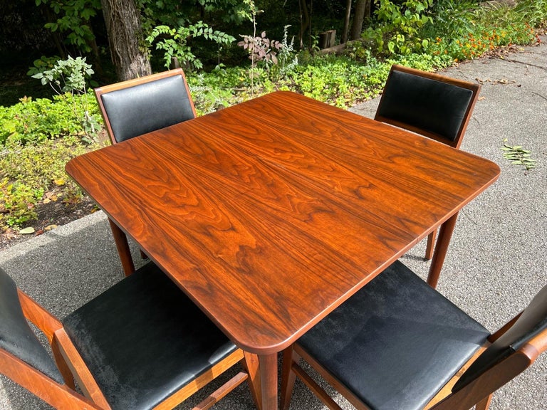 Walnut Dining Set with Four Chairs by Jack Cartwright at 1stDibs