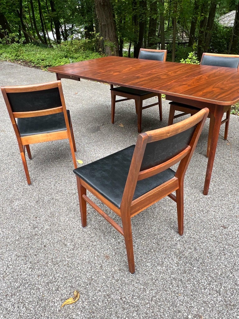 Walnut Dining Set with Four Chairs by Jack Cartwright at 1stDibs