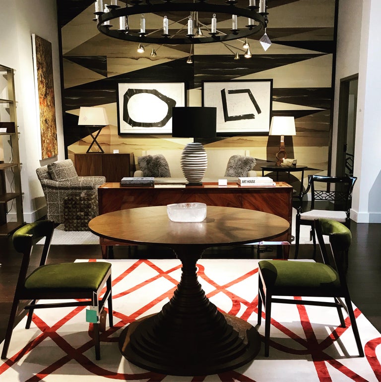 Walnut Dining Table with Stacked Discs For Sale at 1stDibs