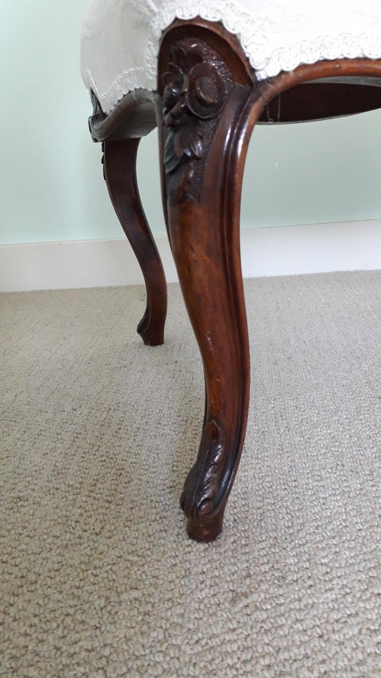 Walnut Dressing Wood Foot Stool For Sale at 1stDibs