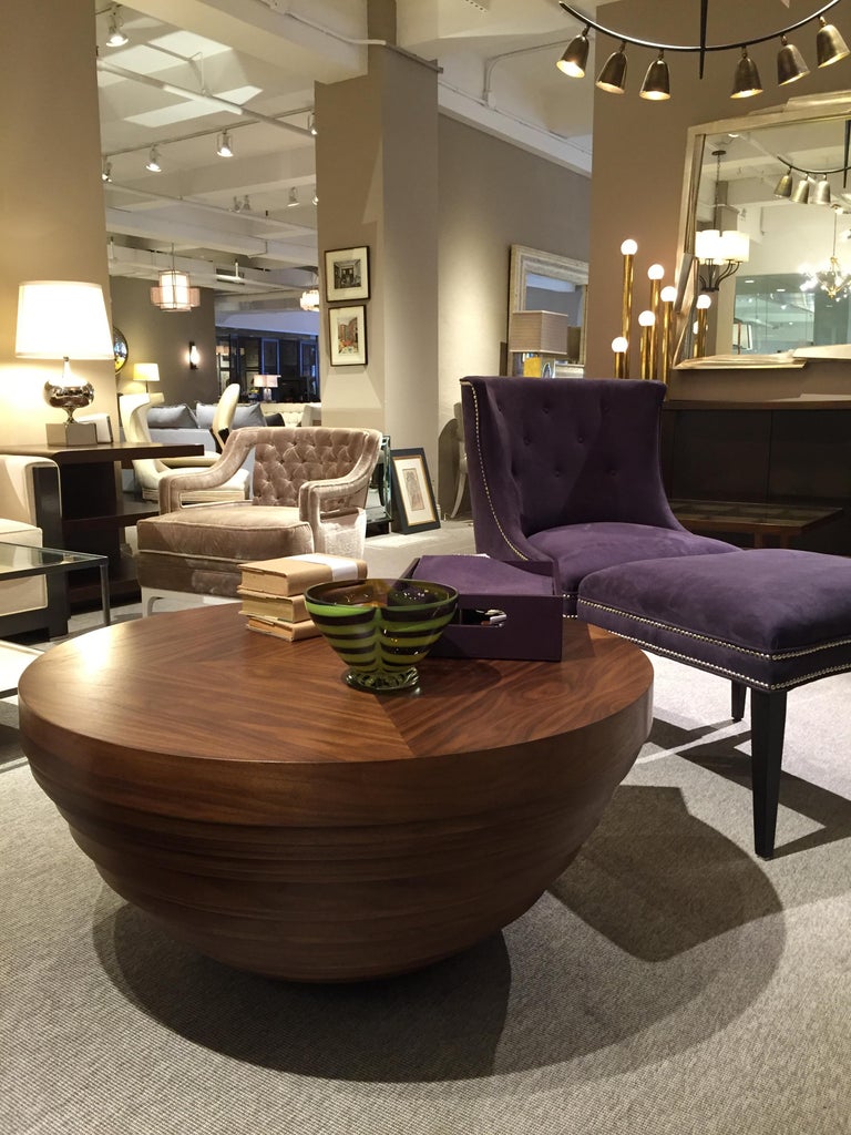 Walnut Drum Coffee Table For Sale at 1stDibs