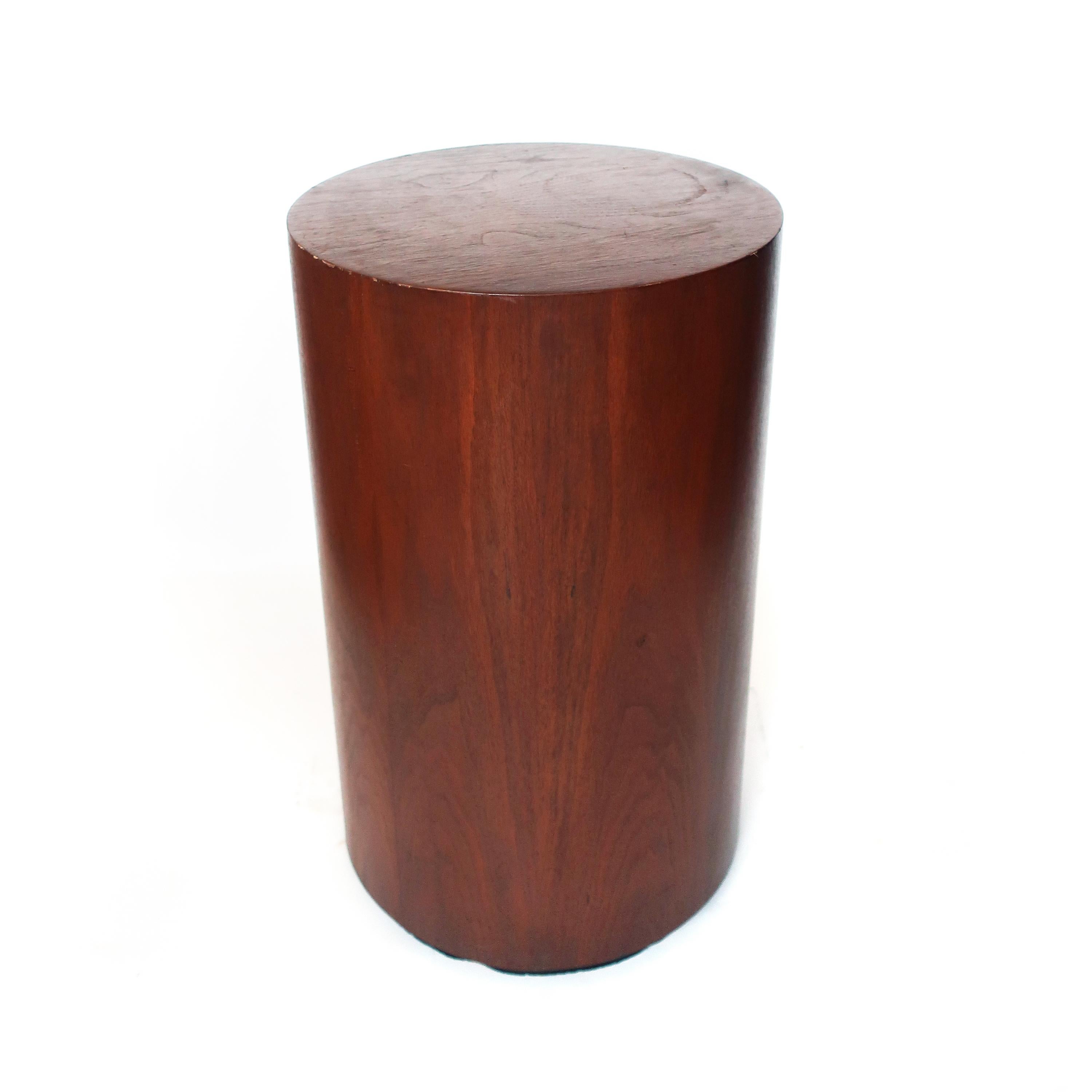 Walnut Drum Pedestal Table Attr. to Paul Mayen for Habitat / Intrex at ...