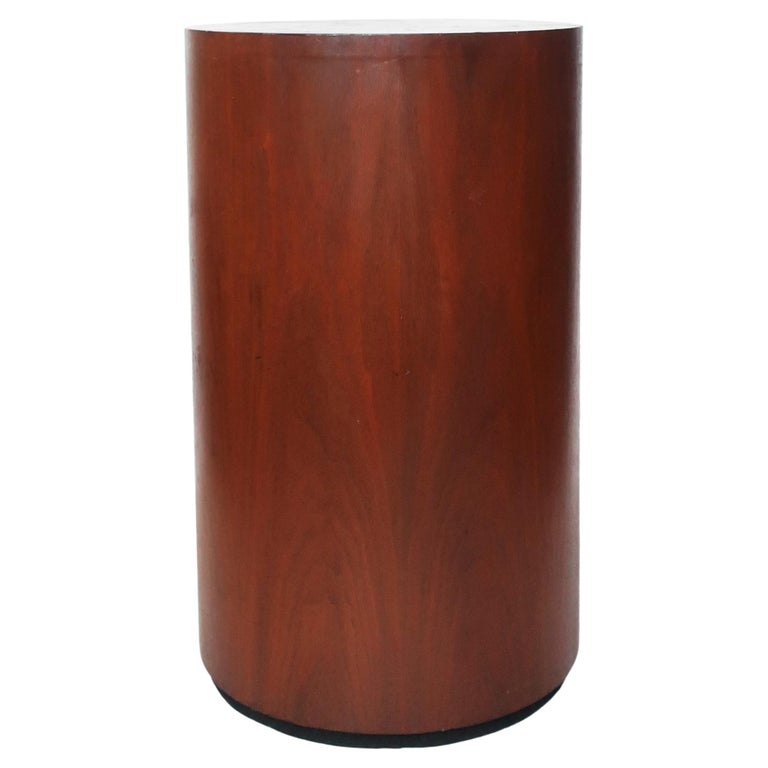 Walnut Drum Pedestal Table Attr. to Paul Mayen for Habitat / Intrex For ...