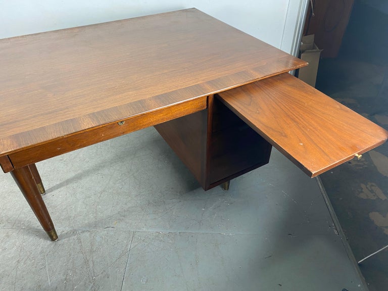 Walnut Executive Boomerang Desk by William H. Sullivan for Standard ...