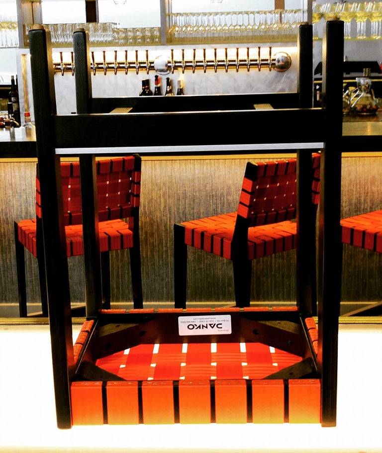 Walnut Finish Maple Bar Stool with Charcoal Woven Seat by Peter Danko ...