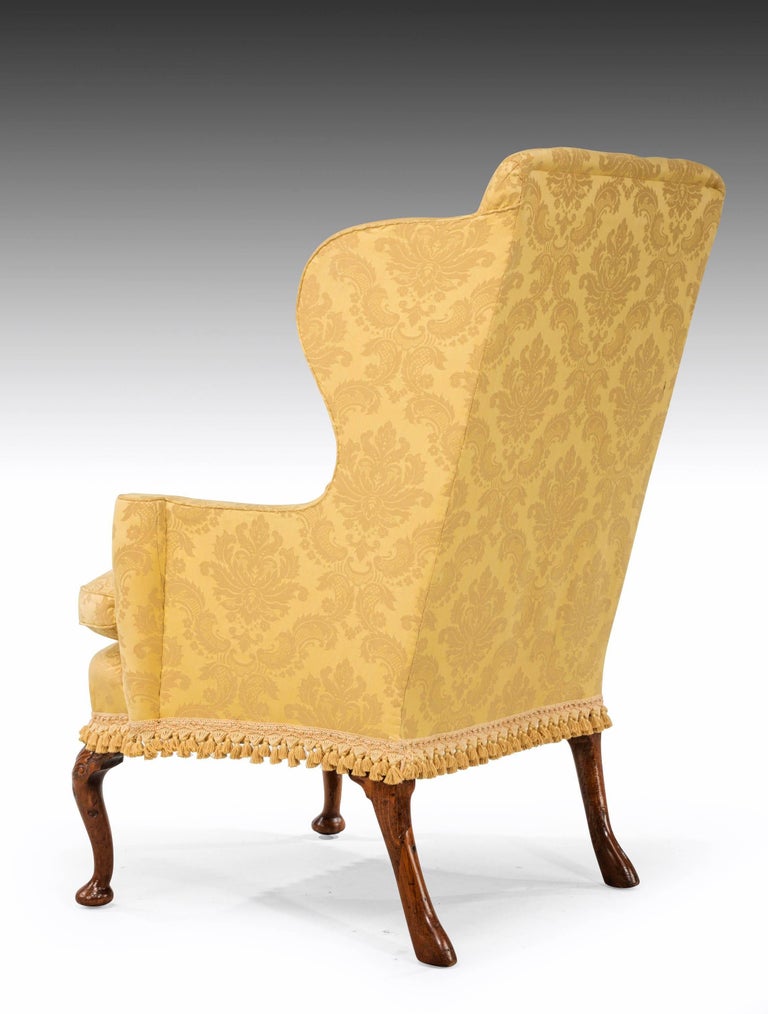 Walnut Framed Wing Chair of Small Proportions at 1stDibs