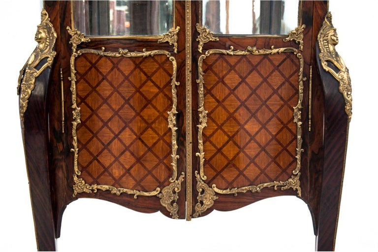 Walnut French Vitrine Louis iv Style from, 1910s For Sale at 1stDibs