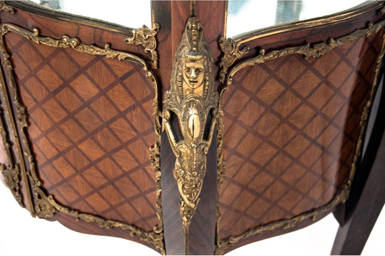 Walnut French Vitrine Louis iv Style from, 1910s For Sale at 1stDibs