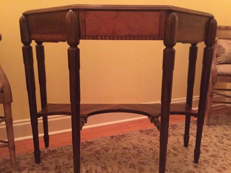 Walnut Inlaid Console Table at 1stDibs