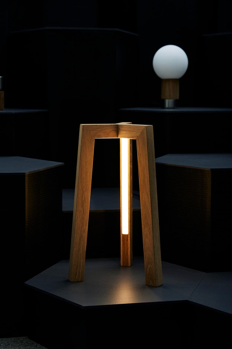 Walnut Junction Table Light by Hollis and Morris For Sale at 1stDibs