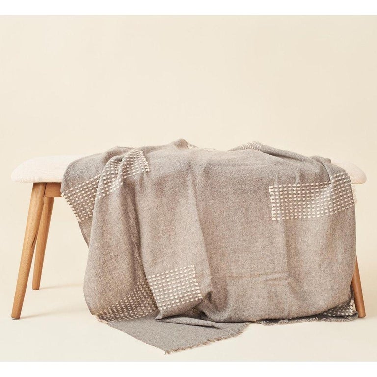 Walnut Jute Yak Throw / Blanket, Handloom and Hand Embroidered For Sale ...
