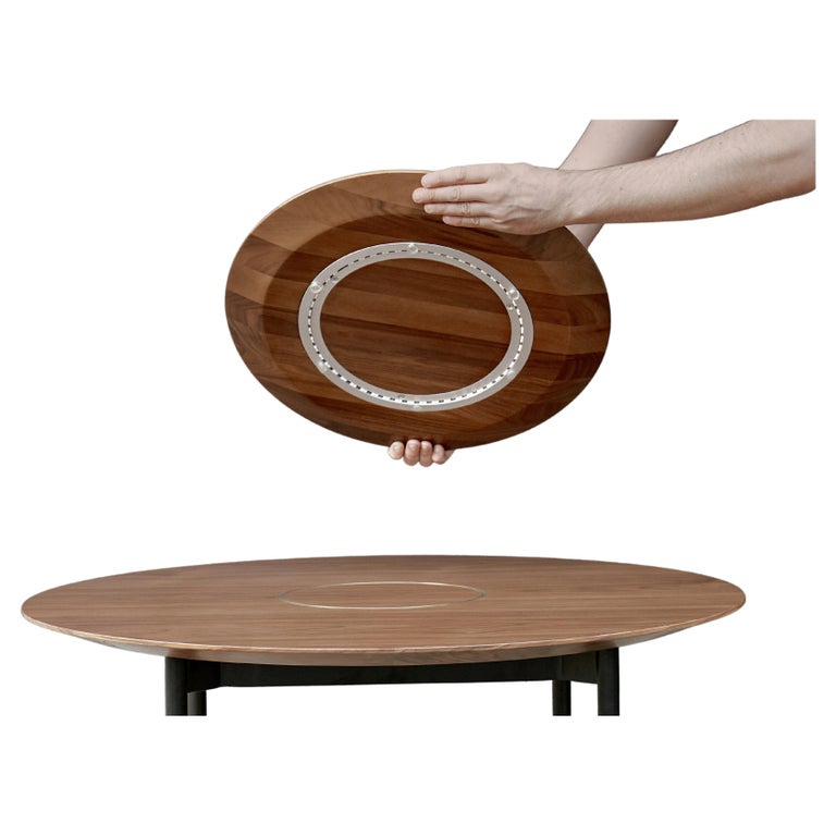Walnut Lazy Susan, Crawford 500 For Sale at 1stDibs