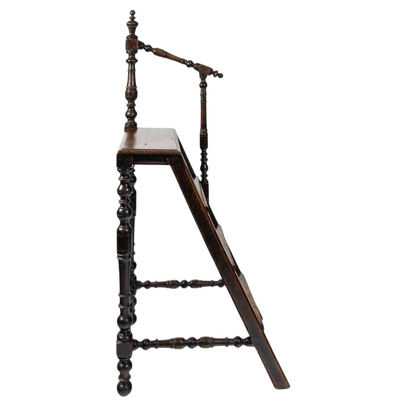 Walnut Library Staircase, Mid 20th Century, Napoleon III. For Sale at ...