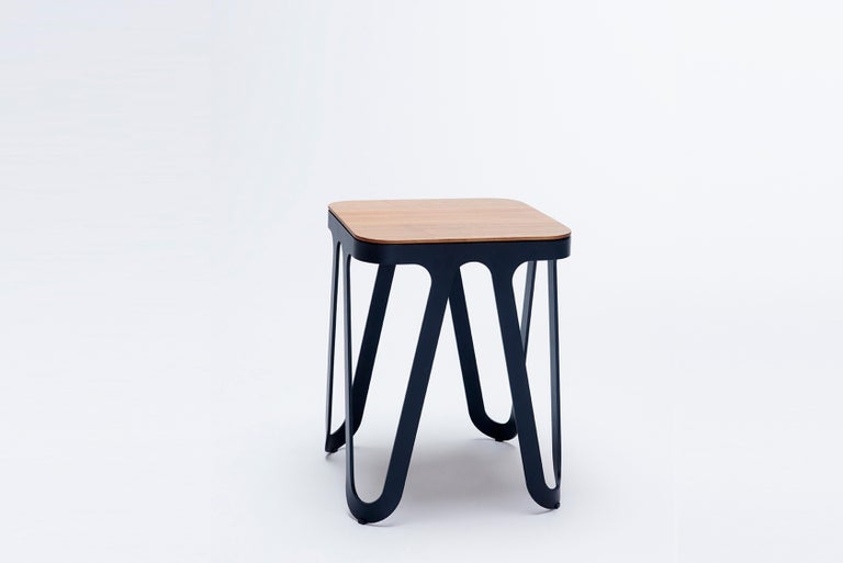 Walnut Loop Stool by Sebastian Scherer For Sale at 1stDibs