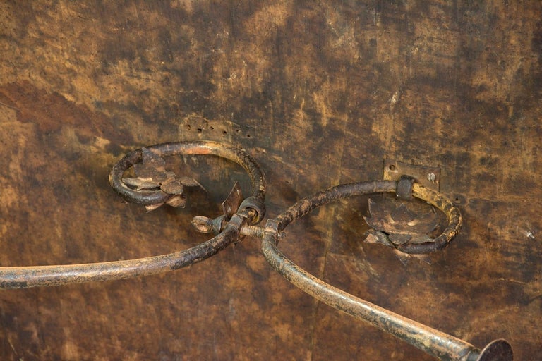 Walnut “Lyre Legs” Table with Wrought Iron Fasteners, Spain, Castille ...