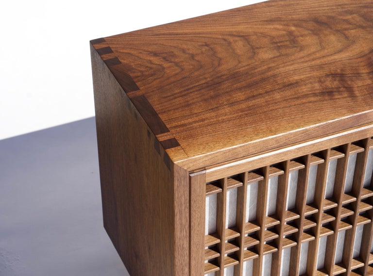 Walnut Media Cabinet with Shoji Doors For Sale at 1stDibs
