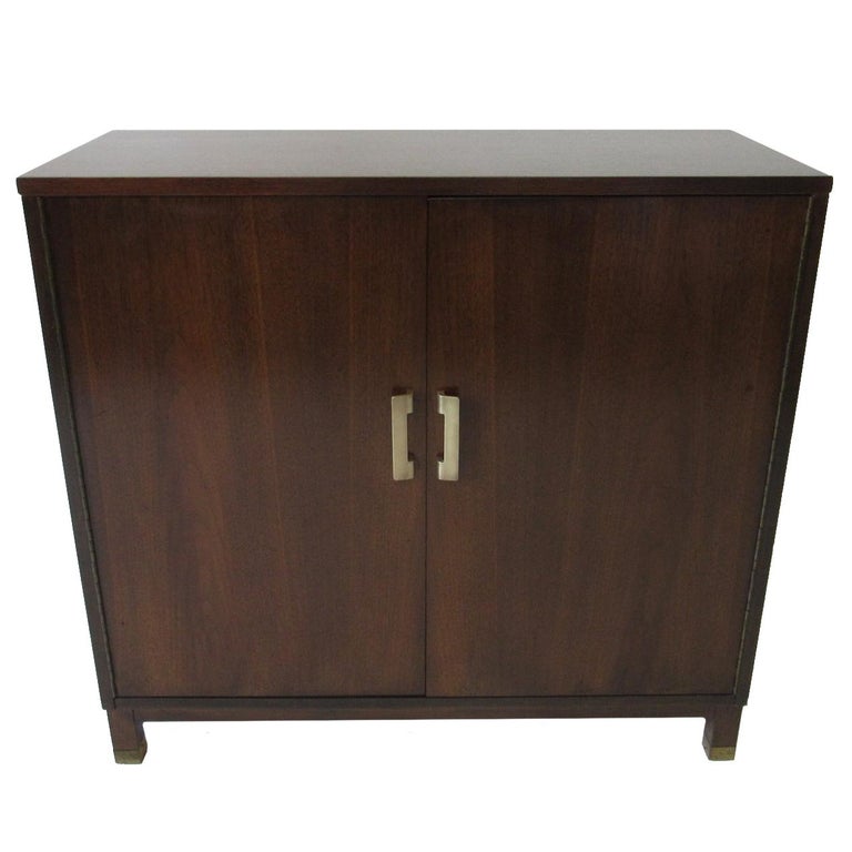Walnut Media Stereo and Record Cabinet at 1stDibs
