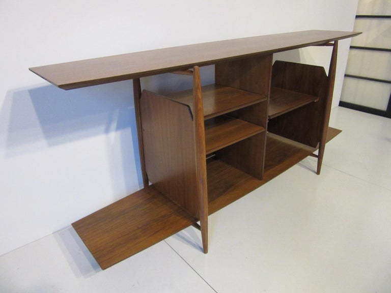 Walnut Media / Stereo Shelving Unit at 1stDibs