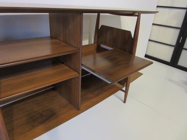 Walnut Media / Stereo Shelving Unit at 1stDibs