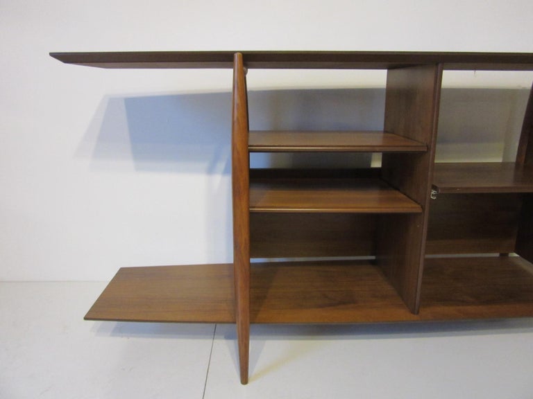 Walnut Media / Stereo Shelving Unit at 1stDibs
