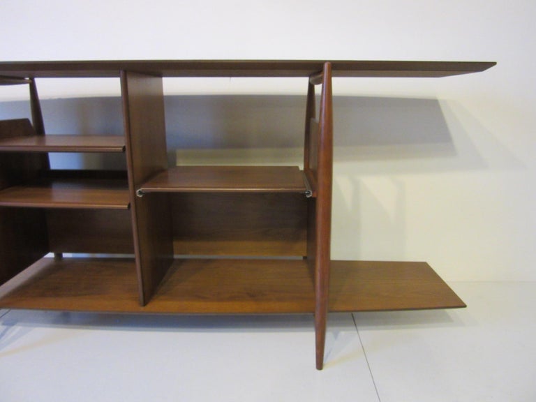 Walnut Media / Stereo Shelving Unit at 1stDibs