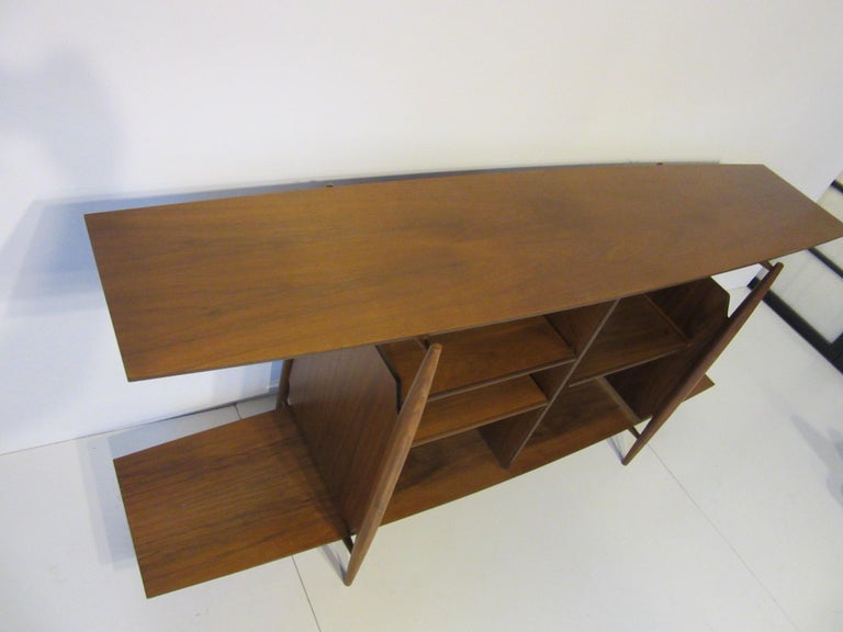 Walnut Media / Stereo Shelving Unit at 1stDibs