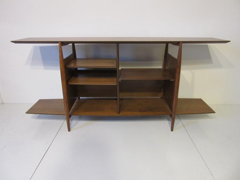 Walnut Media / Stereo Shelving Unit at 1stDibs