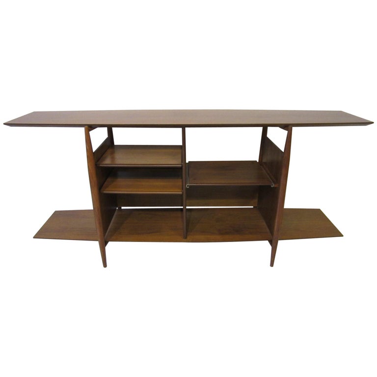 Walnut Media / Stereo Shelving Unit at 1stDibs